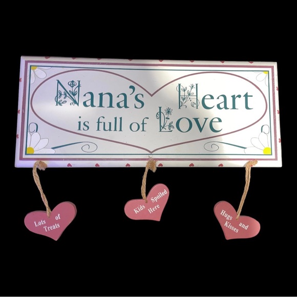 Wall Decor | Vintage Nana Sign With Hearts | Poshmark